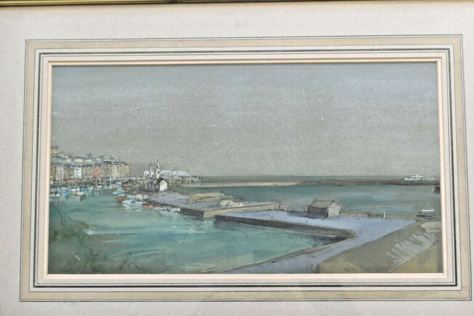Anthony Kerr (b 1924) Watercolour. Ramsgate Harbour. Slade School ...