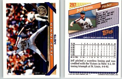 Jeff Innis 1993 Topps Inaugural Rockies Stamped #297 Mets | eBay