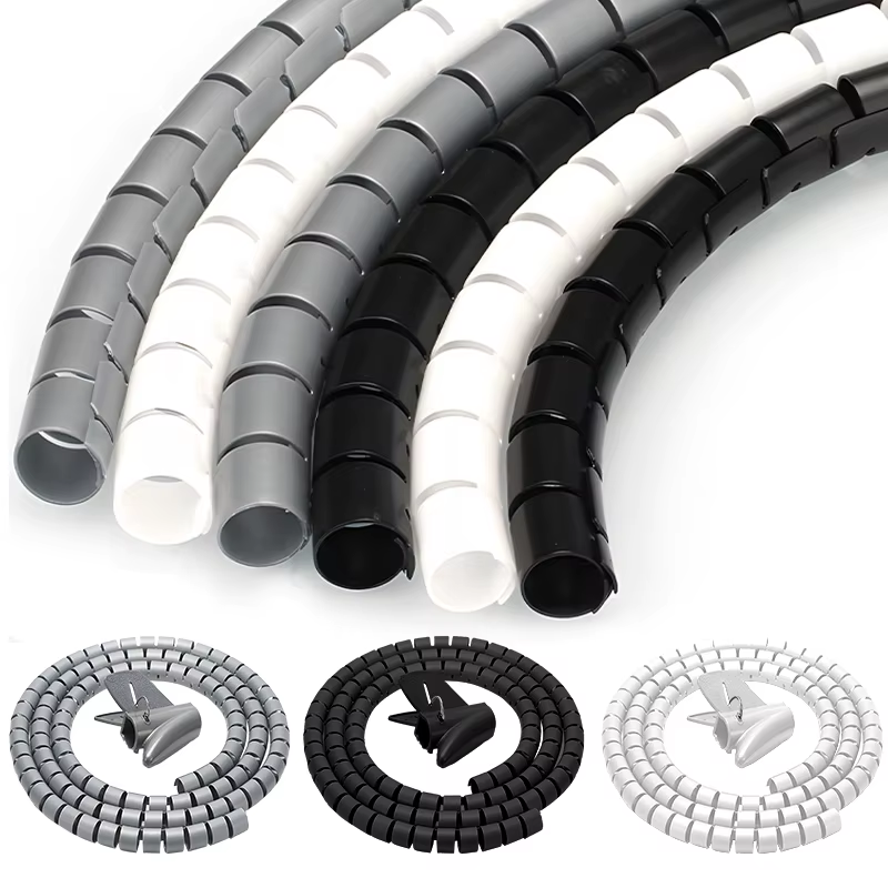 Black Cable Wire Protector Cable Organizer Management Pipe Flexible ...