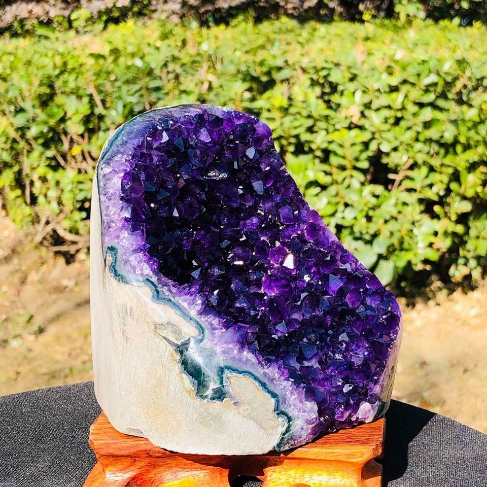 3.25LB Natural Amethyst geode quartz cluster crystal specimen Healing ...
