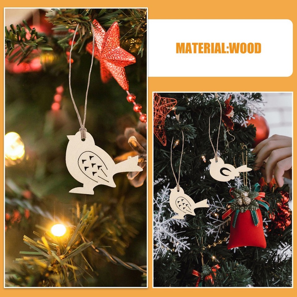 100 Pcs Miniature Birds for Crafts Unfinished Wooden Hanging Slices Diy ...