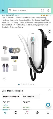 Dayoo Portable Kitchen and Home Steam Cleaner and Dishwasher lightly ...