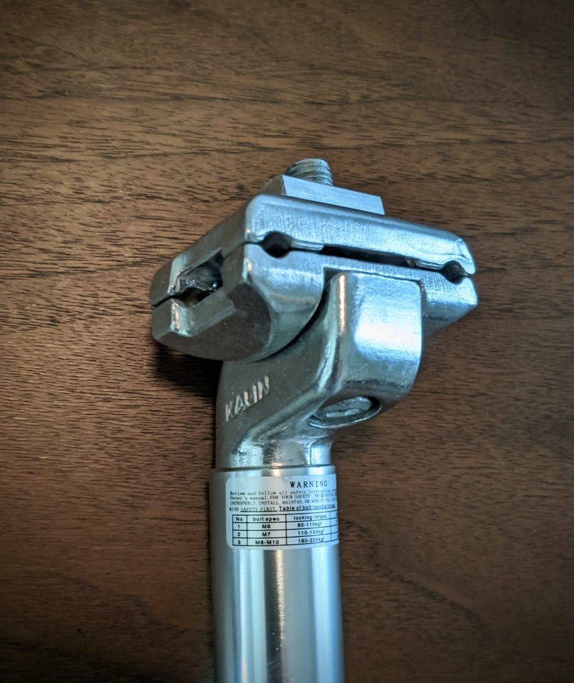 ALLOY SILVER ALUMINUM BICYCLE SEATPOST HL BIKE POST 350MM - FREE USA ...