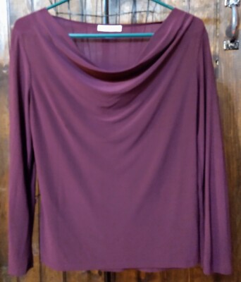 Women's Carol Rose Burgundy Long Sleeve Blouse Size Small | eBay