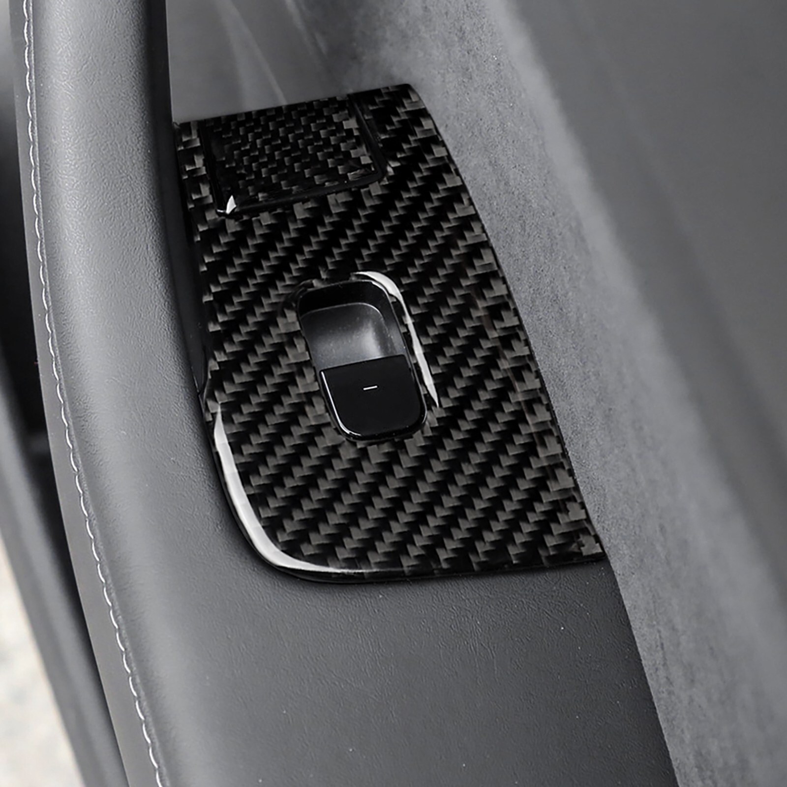 6Pcs Carbon Fiber Window Lift Switch Panel Trim Sticker Fit For Tesla ...