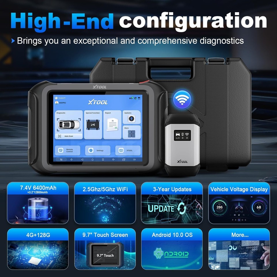 XTOOL D9S PRO Bidirectional Car Diagnostic Scanner Tool FCA XV200 ...