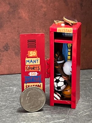 Dollhouse Miniature Metal Sports Locker 1:12 one inch scale E173 Dollys ...