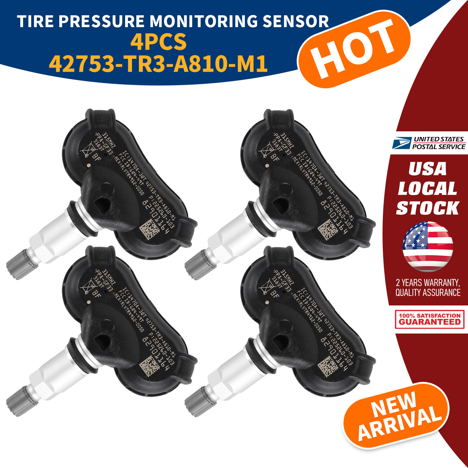 Set of 4 For HONDA ELEMENT Tire Pressure Sensor Monitor TPMS 42753-TR3 ...