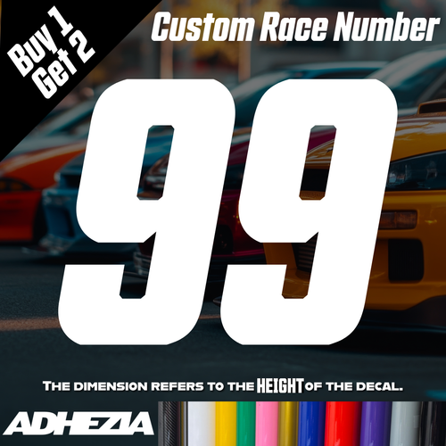 Custom Race Numbers 2X Vinyl Decal Sticker - Design for Cars, Bumpers ...