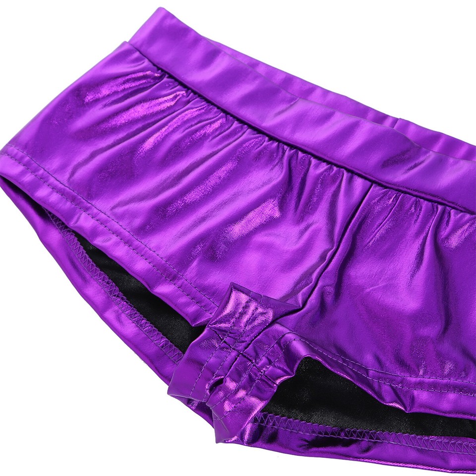 Women Shiny Booty Shorts Boyleg Wetlook Hot Pants Briefs Raves Party AU ...