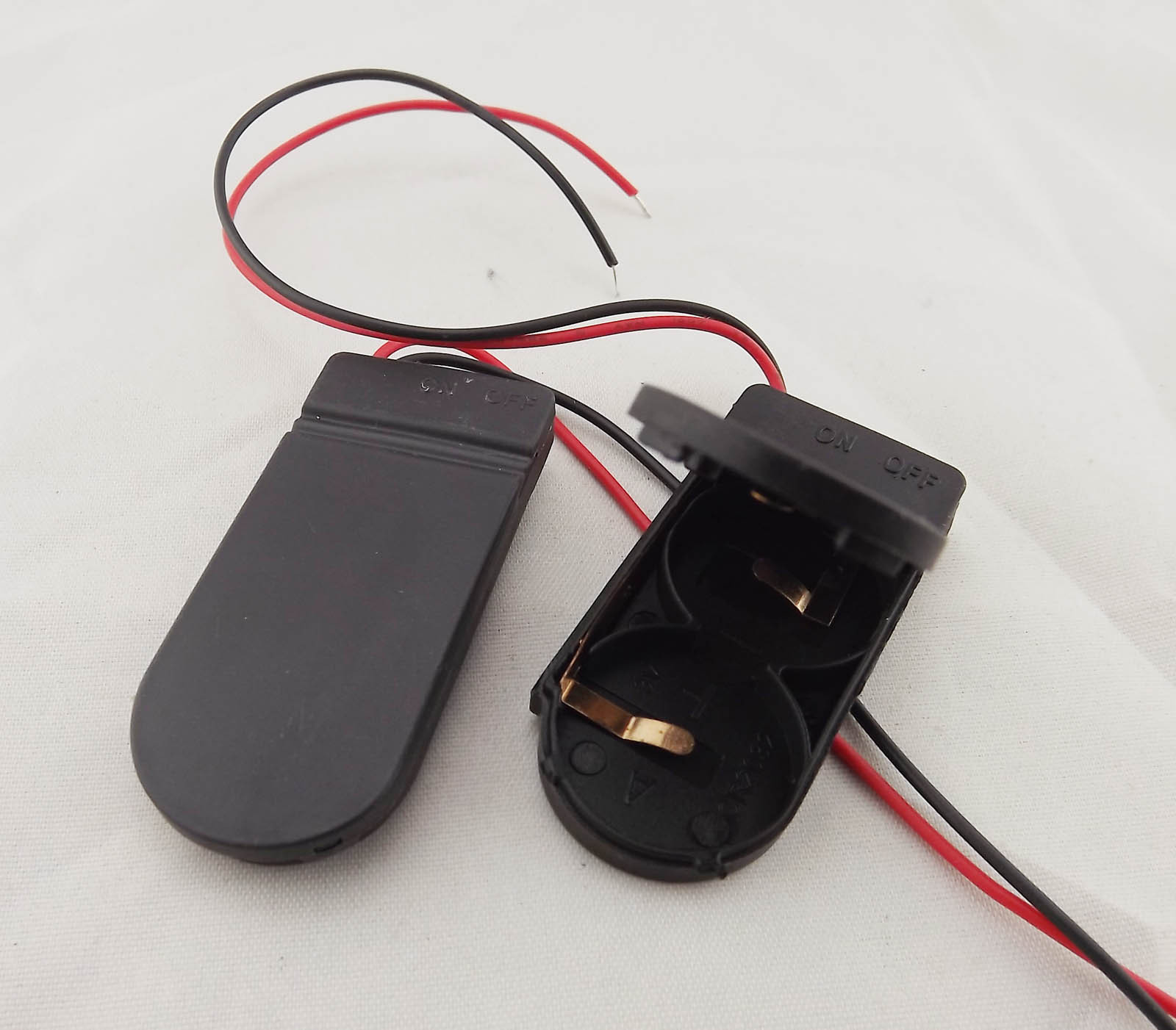 5x CR2032X 2 Button Coin Cell Battery Holder Case Box w on/off Switch ...