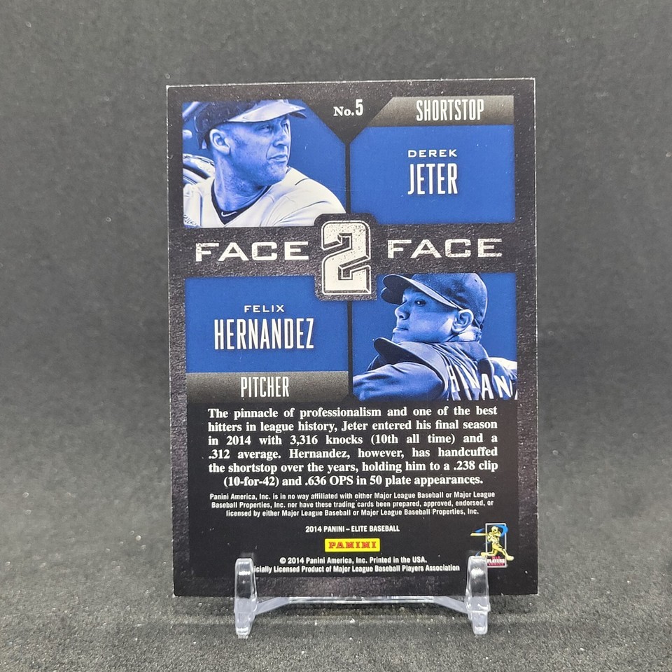 2014 Donruss Elite Derek Jeter/Felix Hernandez Face 2 Face #998/999 #5 ...