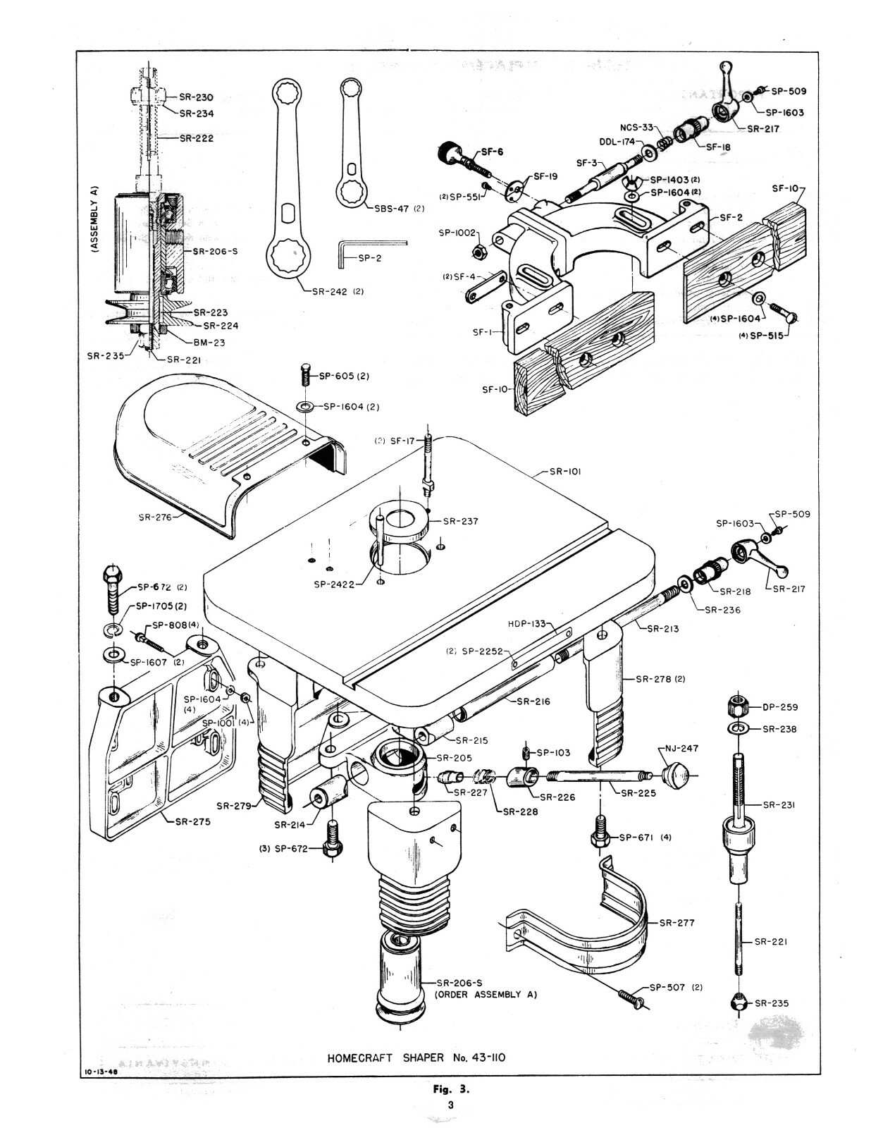 Delta Homecraft Wood Shaper 43-110, 43-120 & Others Op, Maint, Part ...
