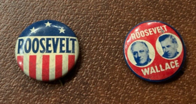 1940 FDR Franklin Delano Roosevelt/Henry Wallace Campaign Pin ...