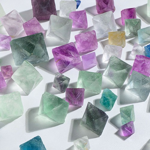 100g Natural Fluorite Octahedron Quartz Crystal Healing Aromatherapy ...