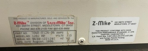 Z MIKE 1202HP LASER MICROMETER | eBay