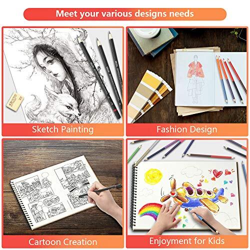 Drawing Sketching Pencils Set 37 Packs Art Kit with Sketchbook Draw ...
