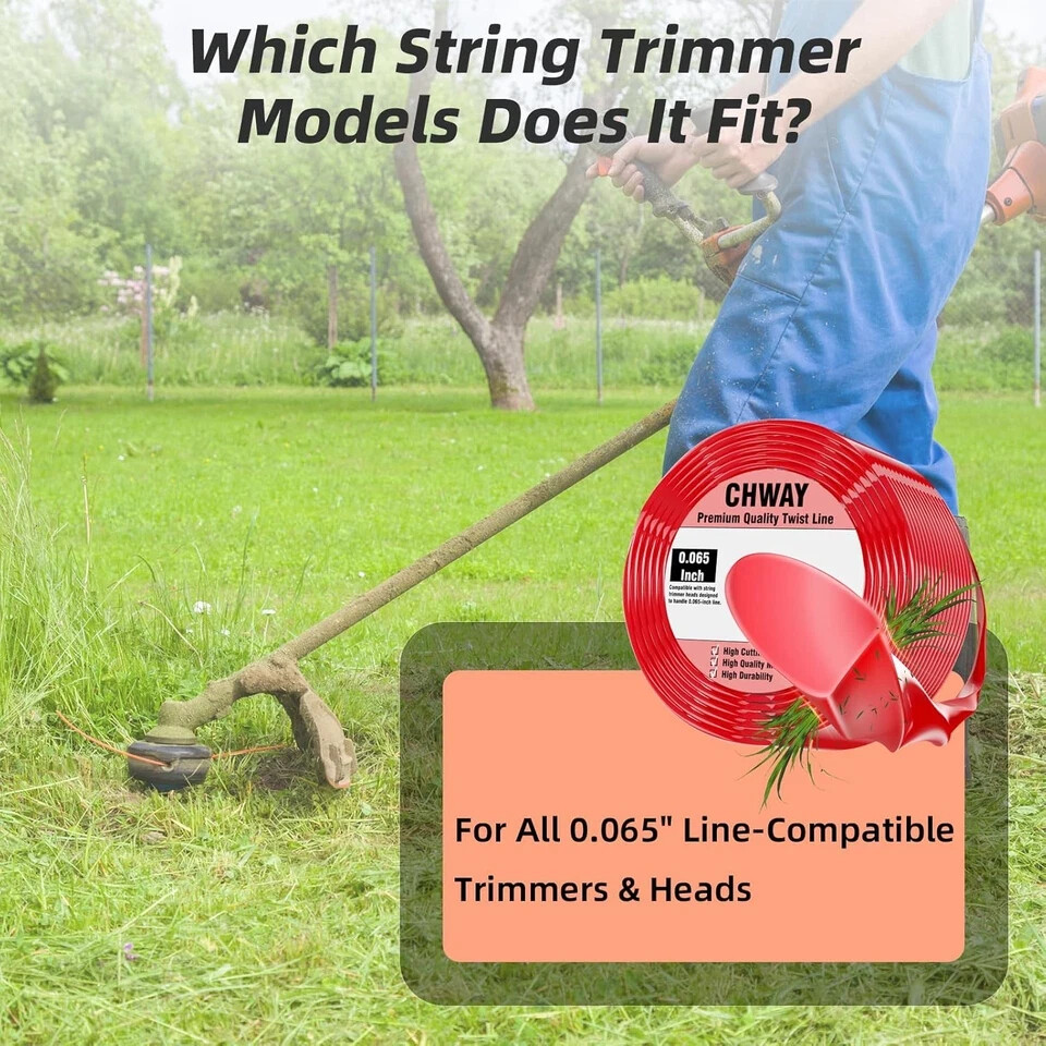 065 Weed Wacker String, 280FT Twisted Weed Eater String, String Trimmer ...