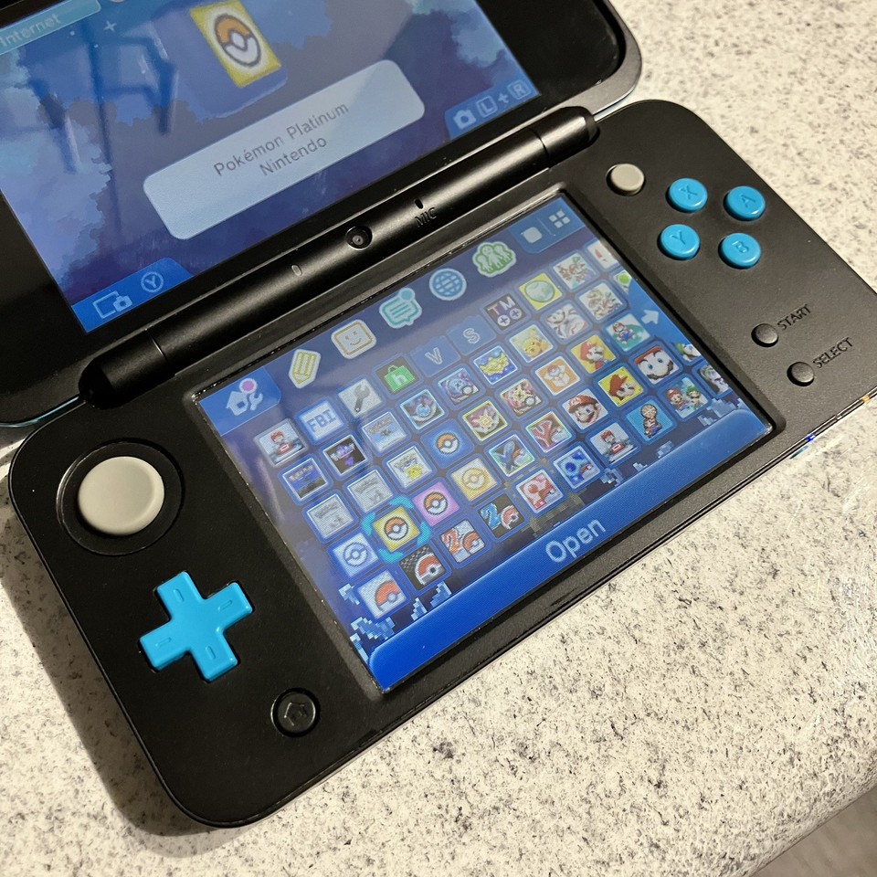 Nintendo New 2DS XL Handheld Console Black/Blue with 128Gb Card and ...