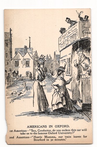 Davis's 1905 Oxford Postcard Cartoon Americans in Oxford Humorous ...