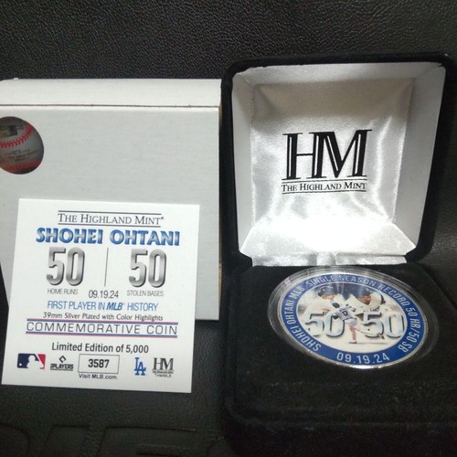 MLB Shohei Ohtani 50-50 Commemorative Coin Limited Edition 5000 Silver ...