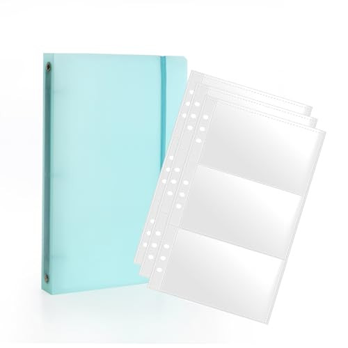 3×5” index card Binder organizer with 3-Pocket Double-Sided Sleeves ...