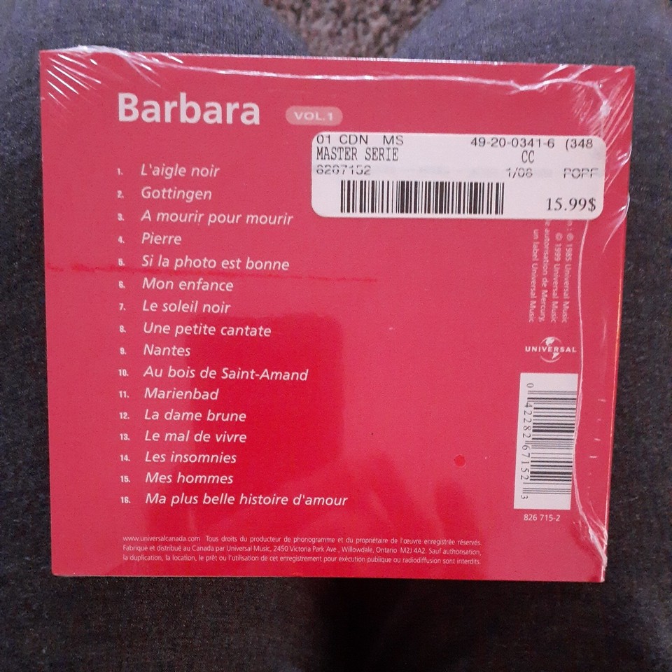 BARBARA / MASTER SERIE VOL. 1 *BRAND NEW SEALED IMPORT CD | eBay