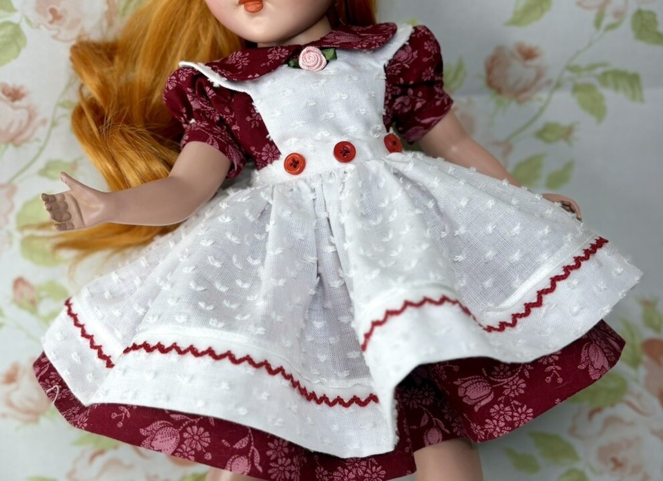 Doll Pinafore 14”-18” Toni Sweet Sue Mary Hoyer Maggie Nancy MORE! Made ...
