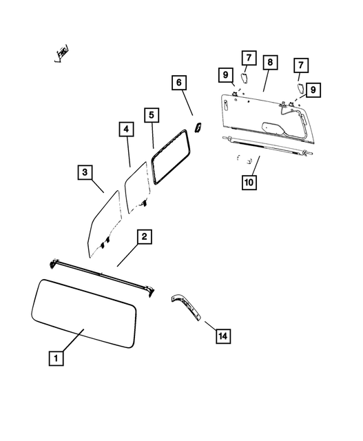 Genuine Mopar Liftglass Lower To Body Seal 68499742AA for sale online ...