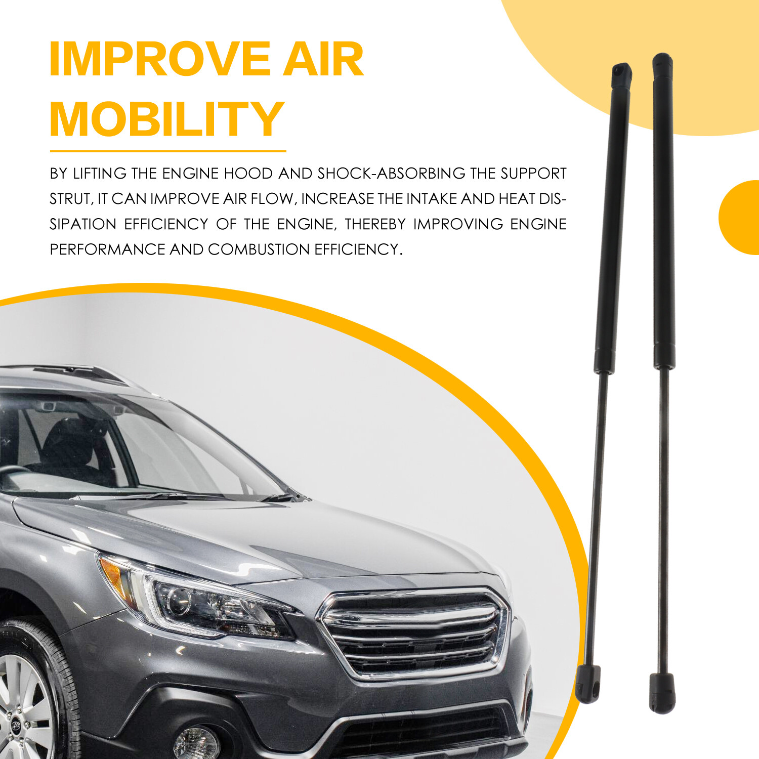 2 Front Hood Lift Supports Shocks Struts Arms Props Rods Damper for ...