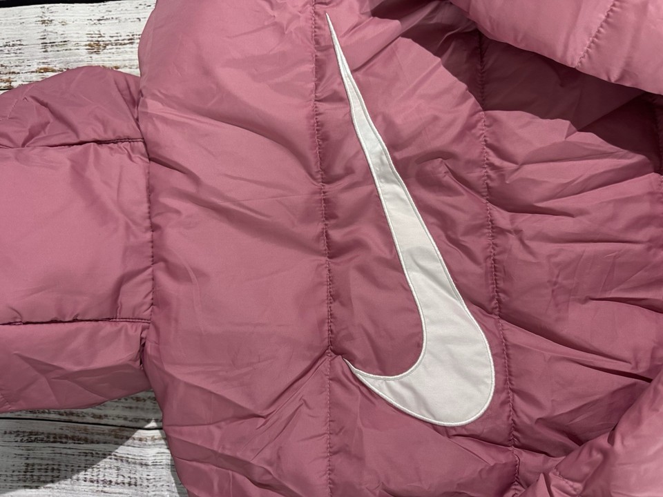 NIKE Women's Pink Full Zip Spell Out Hooded Jacket Size Medium(159) | eBay