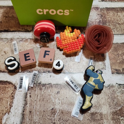 Lot of 8 Jibbitz Shoe Charms for Crocs – Letters Flower Thanos Themed ...