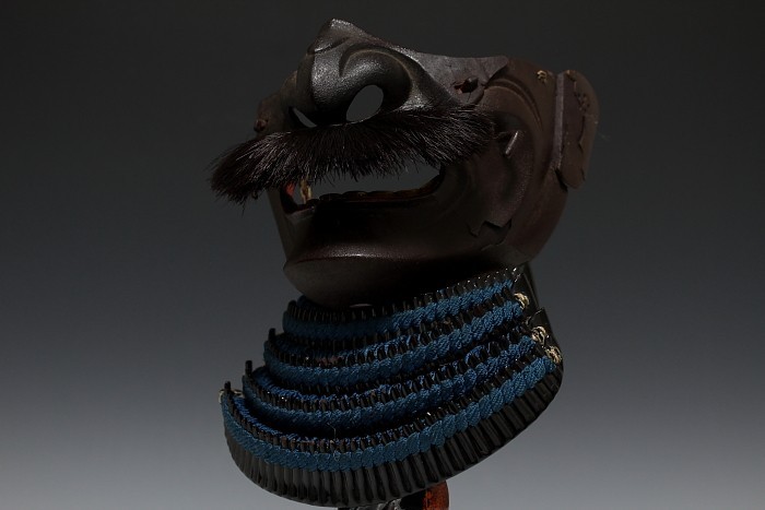 Japan antique iron menpo yoroi Kabuto mask Armor koshirae katana ...