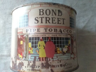 Vintage PHILIP MORRIS BOND STREET PIPE TOBACCO Round TIN Made in USA | eBay