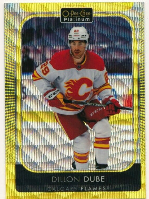 #105 DILLON DUBE 2021-22 O-Pee-Chee OPC Platinum NEON YELLOW SURGE FLAMES | eBay
