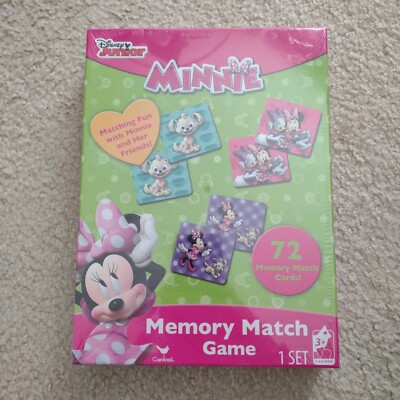 NEW Disney Junior Minnie Mouse Memory Match Game 72 Matching Cards Kids ...