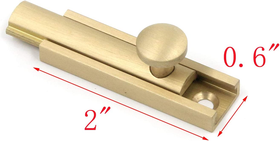 Solid Brass Surface Bolt 2 Inch Hardware Slide Surface Door Bolt ...