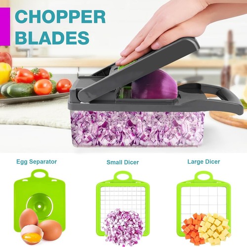 14-In-1 Multifunction Food Vegetable Fruit Chopper Slicer Cutter Dicer ...