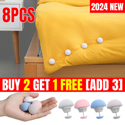 8 Pcs Bedding Duvet Quilt Cover Snaps Fixing Clips Fastener Holder ...