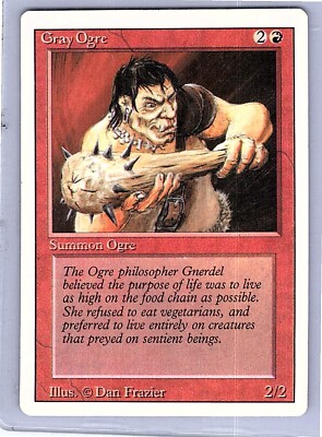 MTG Magic the Gathering Revised Edition Grey Ogre LP Common | eBay
