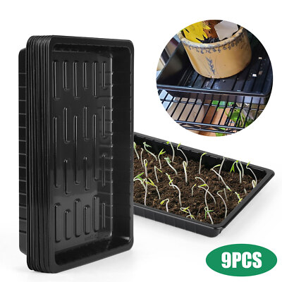9pcs Seed Starting Trays, Plant Flats Growing Trays Seed Flats No Holes ...