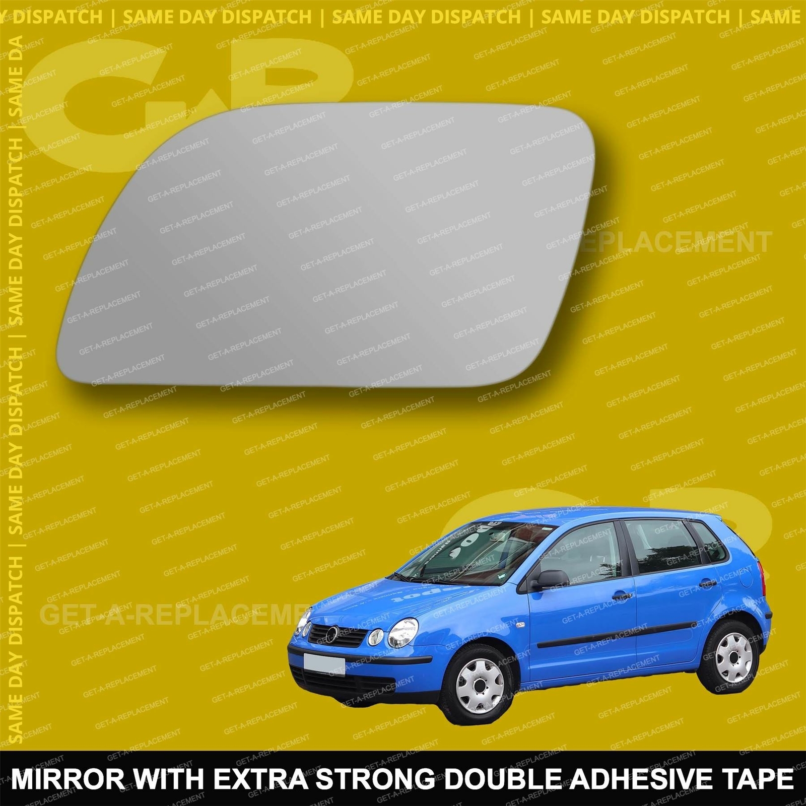 For VW Polo wing mirror glass 02-05 Left Passenger side Spherical | eBay
