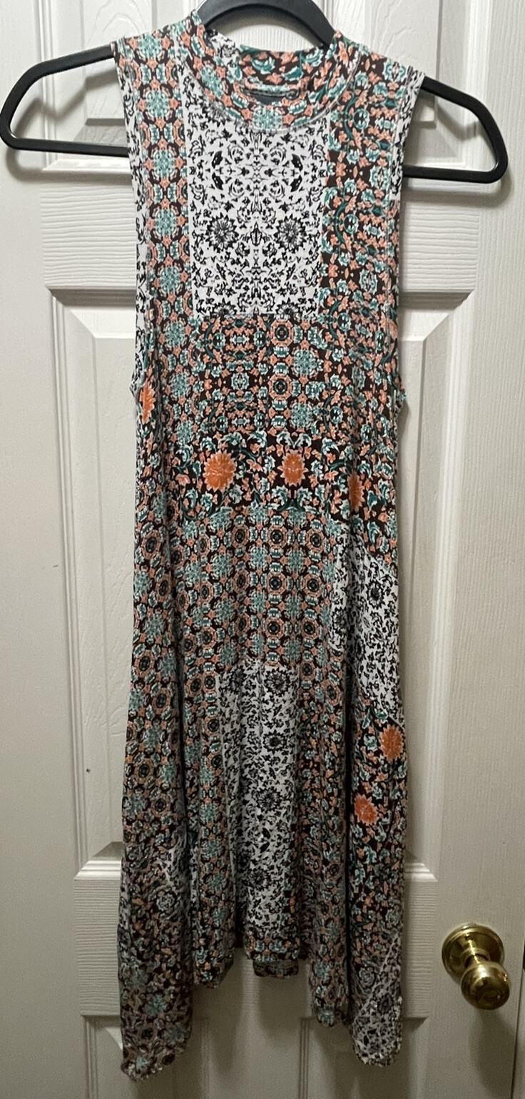 Anthropologie Maeve Hi Neck Swing Dress Multi Floral … - Gem