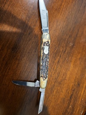 Rigel Handmade Solingen Germany Folding Knife – Stag Handle – 3 Blade ...