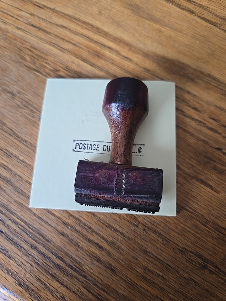 Vintage USPS Wooden Handled Rubber Ink Stamp Postage Due | eBay