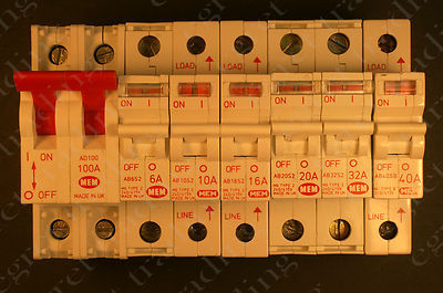 MEM Memera 2000 range AB Type 2 Type B MCB Circuit Breaker 100A Main ...