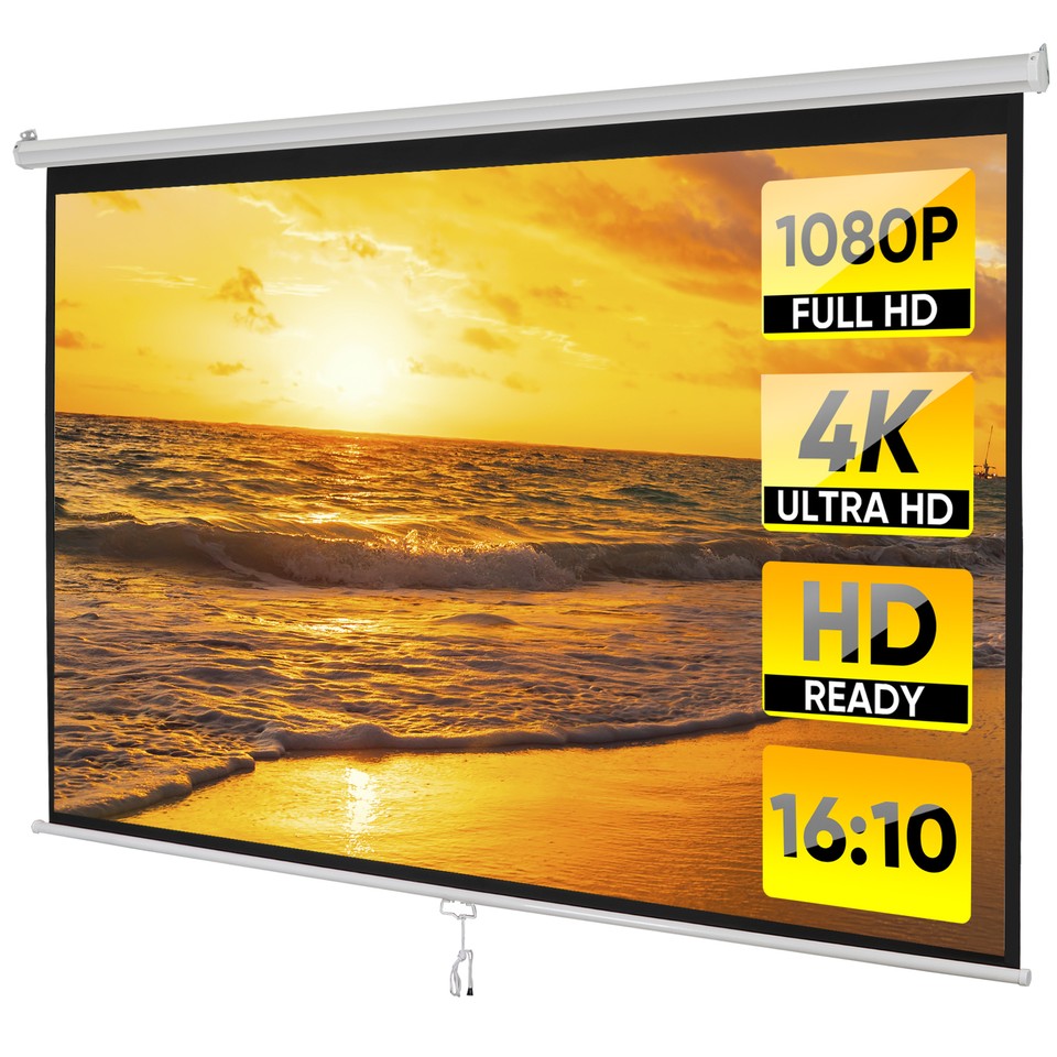 100 inch Projection Screen 16:10 Projector Movies Screens for Home ...