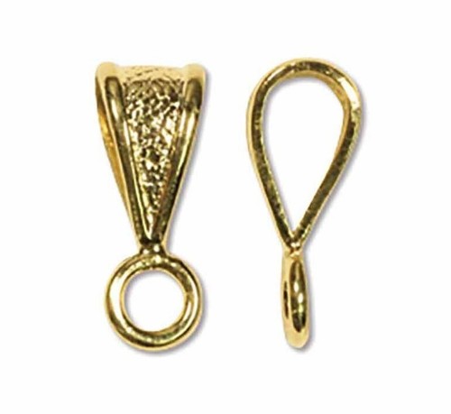 Bail, Pendant, 12 Gold Plated Brass 5x9mm Textured Pendant Slide On ...