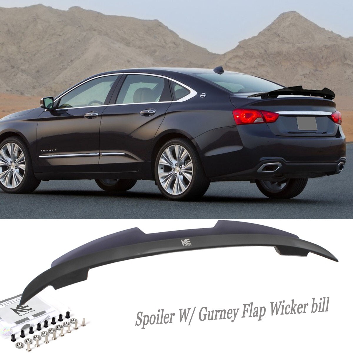 Fit 2014-2020 Chevrolet Impala Rear Spoiler W/ Acrylic Gurney ...