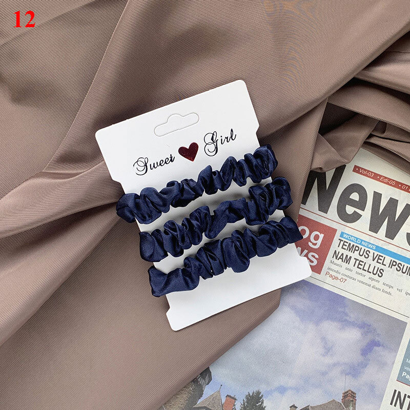 3Pcs/Set Silk Satin Small Scrunchies Ponytail Hair Ties Hair Rope ...